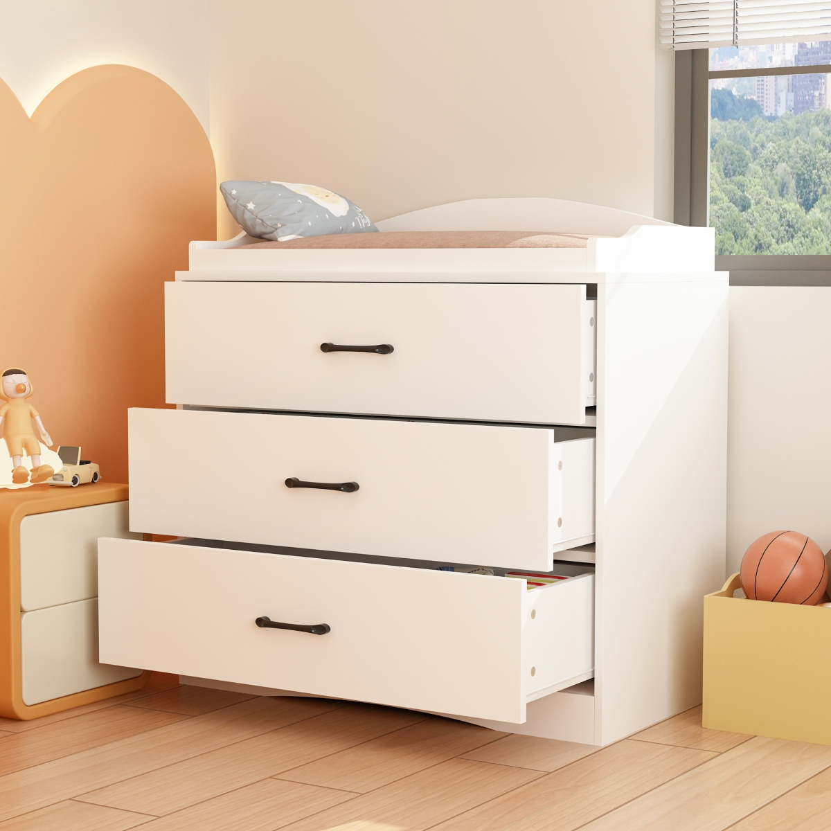 Click here for Homsee 3-Drawer White Wooden Storage Organizer Cab... prices