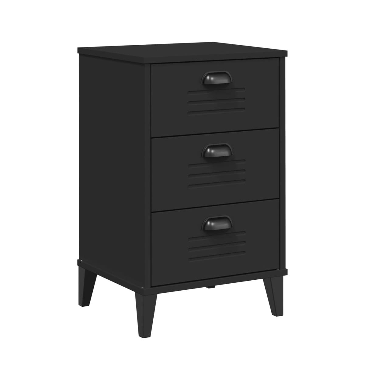 Click here for vidaXL Bedside Cabinet Viken Black Engineered Wood... prices