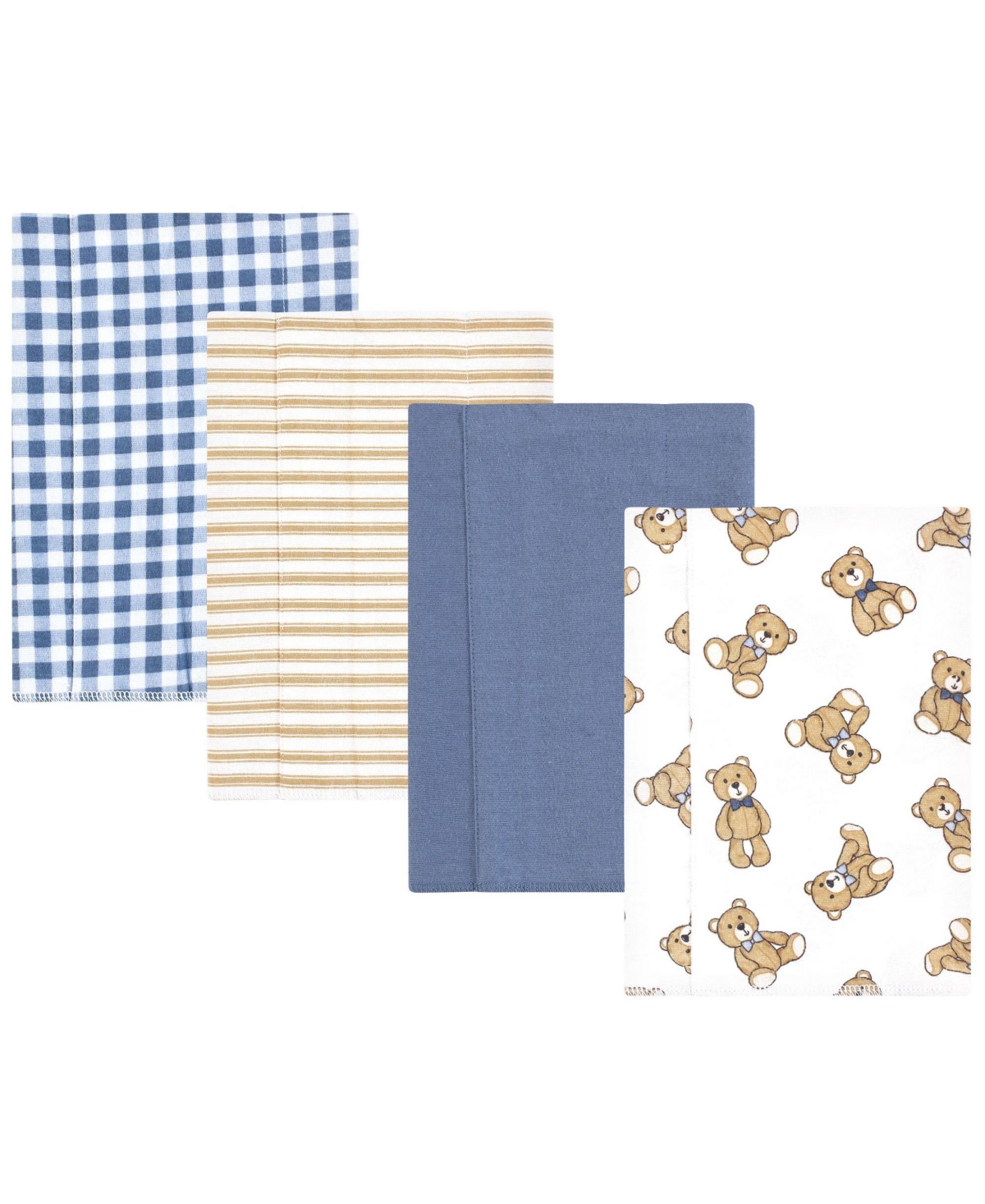 Click here for Hudson Baby Boys Soft 4Pk Cotton-Poly Flannel Burp... prices