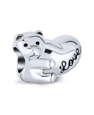 Bling Jewelry Valentine LOVE Heart Teddy Bear Charm Bead for Tween ...
