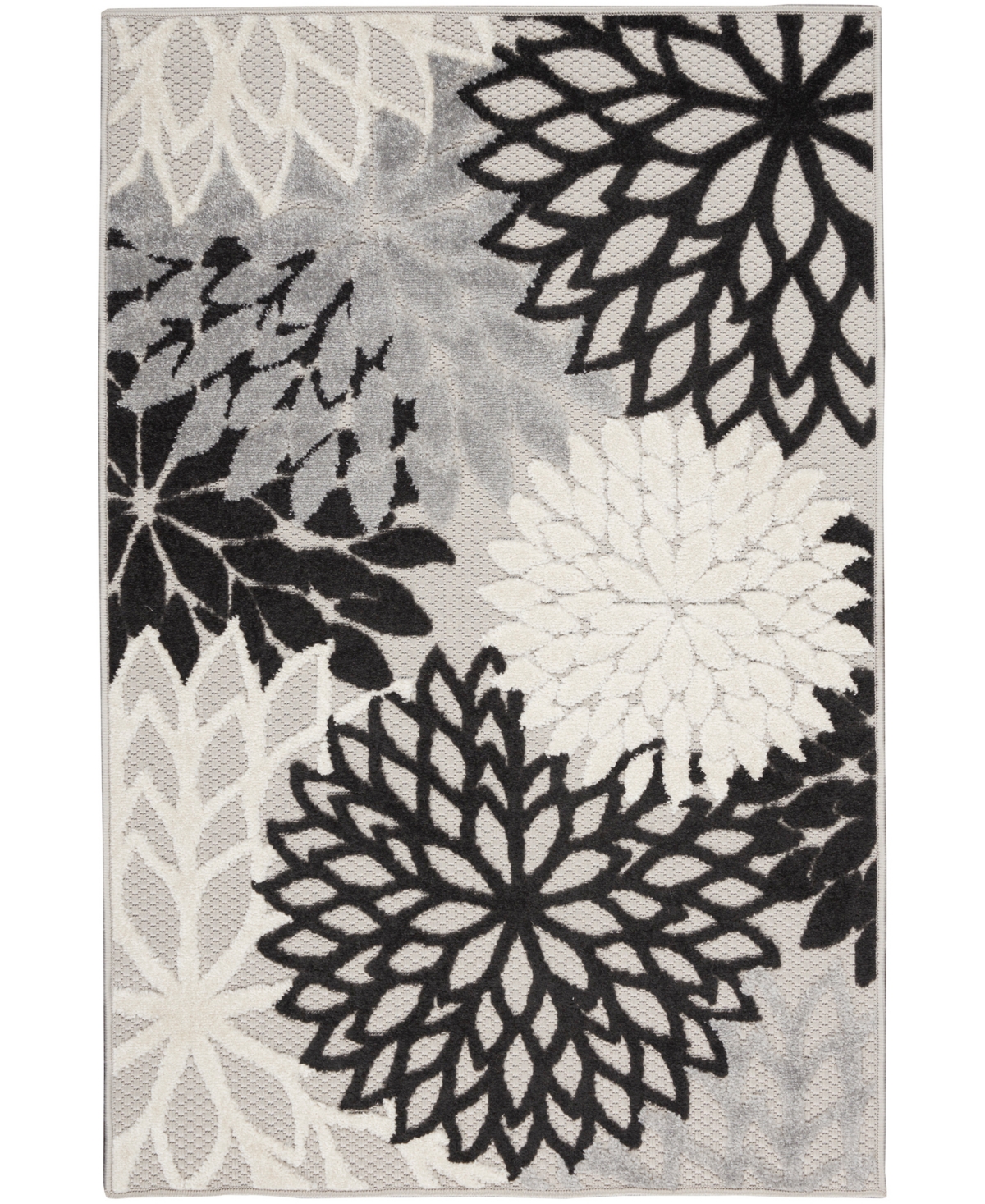 Click here for Nourison Home Aloha ALH05 3x5 Area Rug - Black/Whi... prices