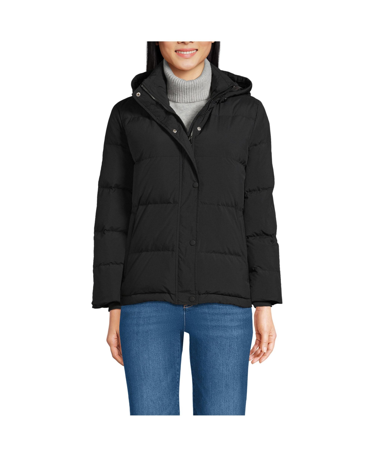 Click here for Lands End Womens Max 600 Down Puffer Jacket - Blac... prices