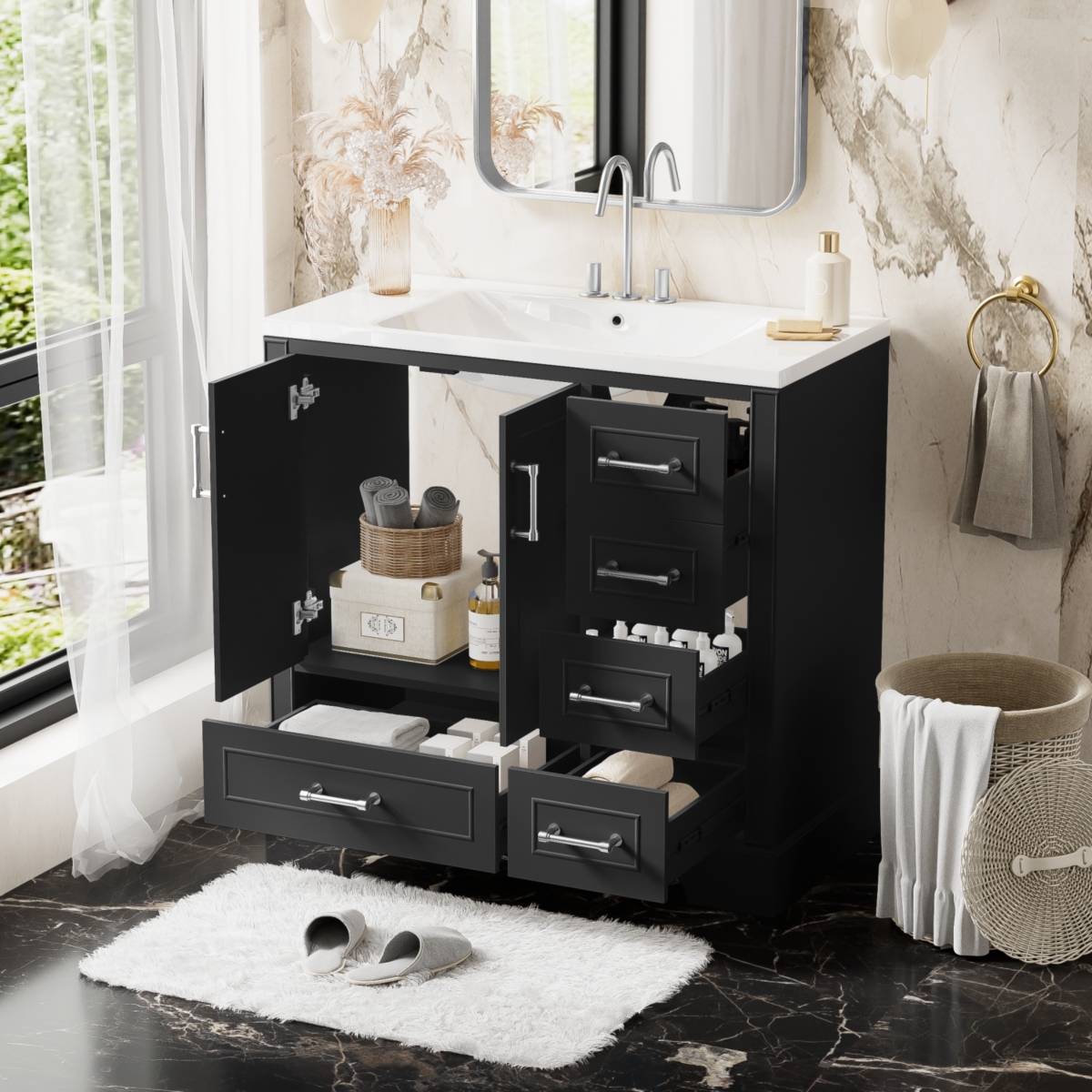 Click here for Streamdale 36" Black Traditional Vanity with... prices