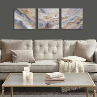 Simplie Fun Glitter and Gold Foil Abstract Triptych 3-piece Canvas Wall ...