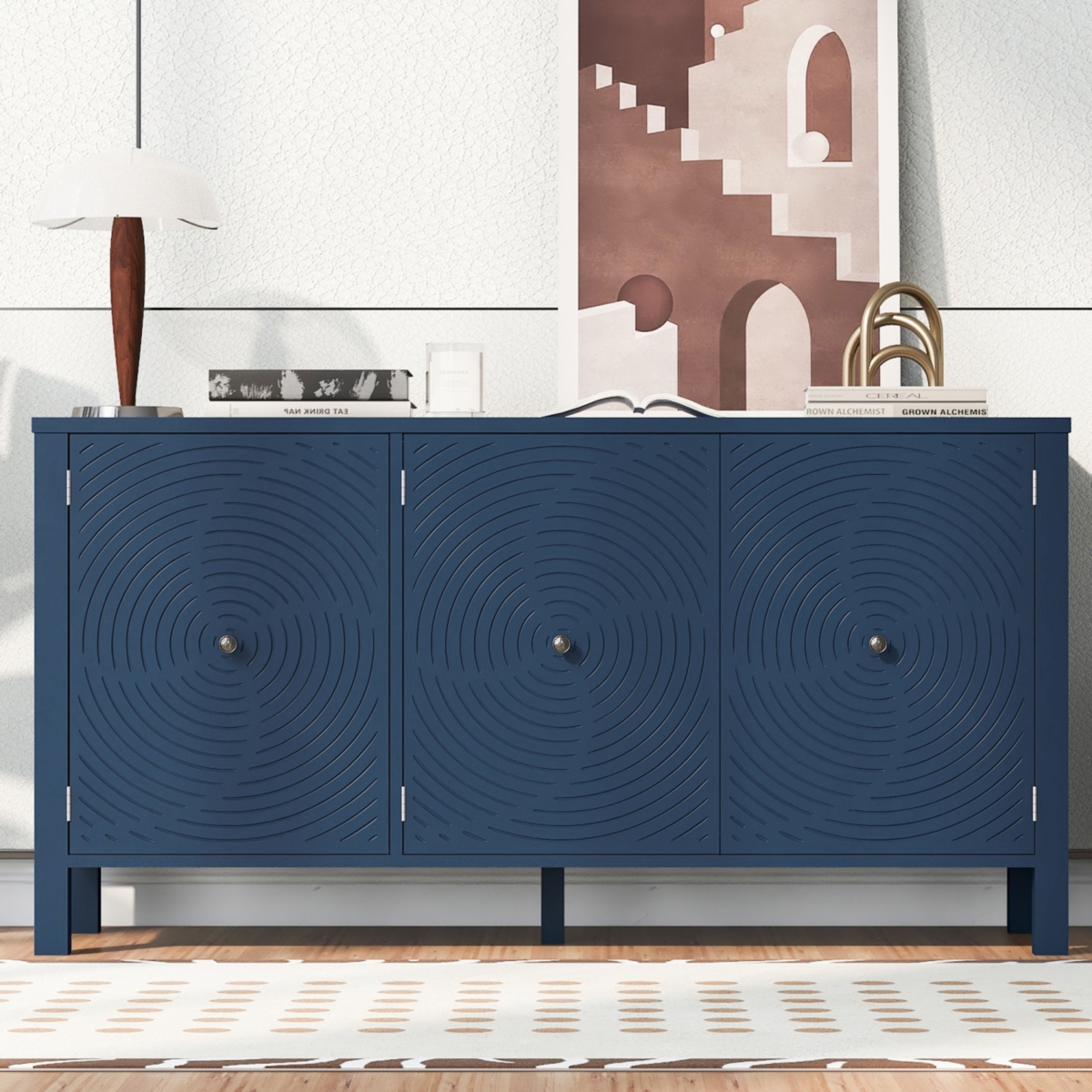 Click here for Streamdale Elegant 3-Door Sideboard with Curved Sw... prices