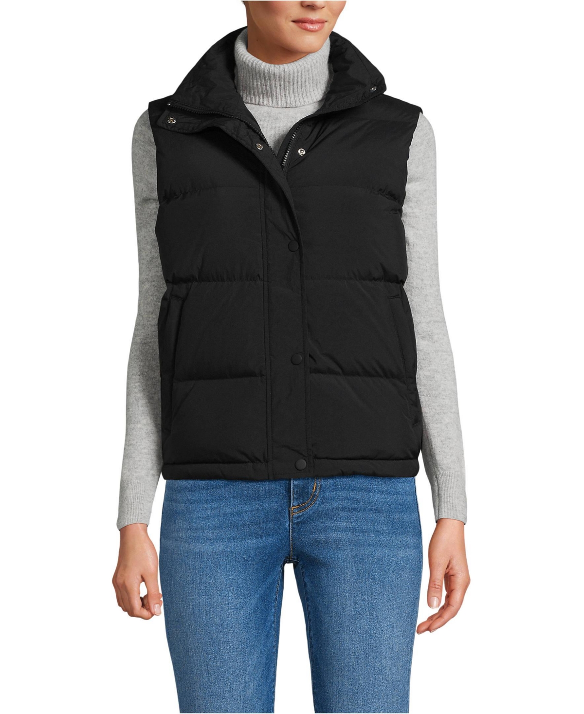 Click here for Lands End Womens Max 600 Down Puffer Vest - Black prices