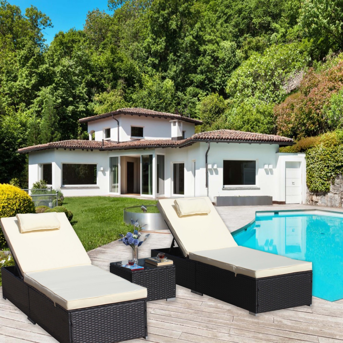 Click here for Streamdale 3-Piece Outdoor Chaise Lounge Set with... prices