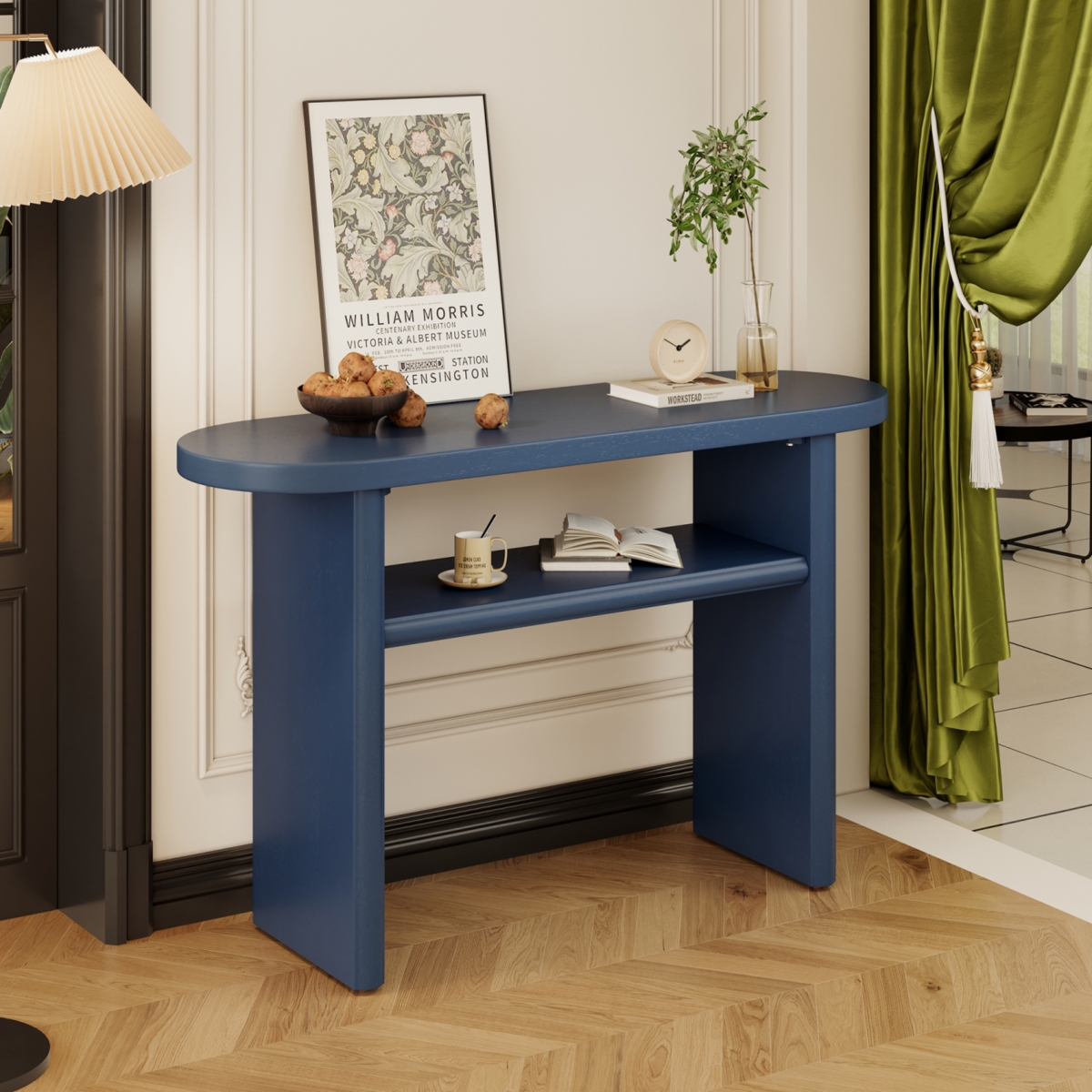 Click here for Streamdale Navy Console Table with Rounded Edges a... prices