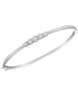 Diamond Five Stone Bangle Bracelet 1 4 ct. t.w. in Sterling Silver