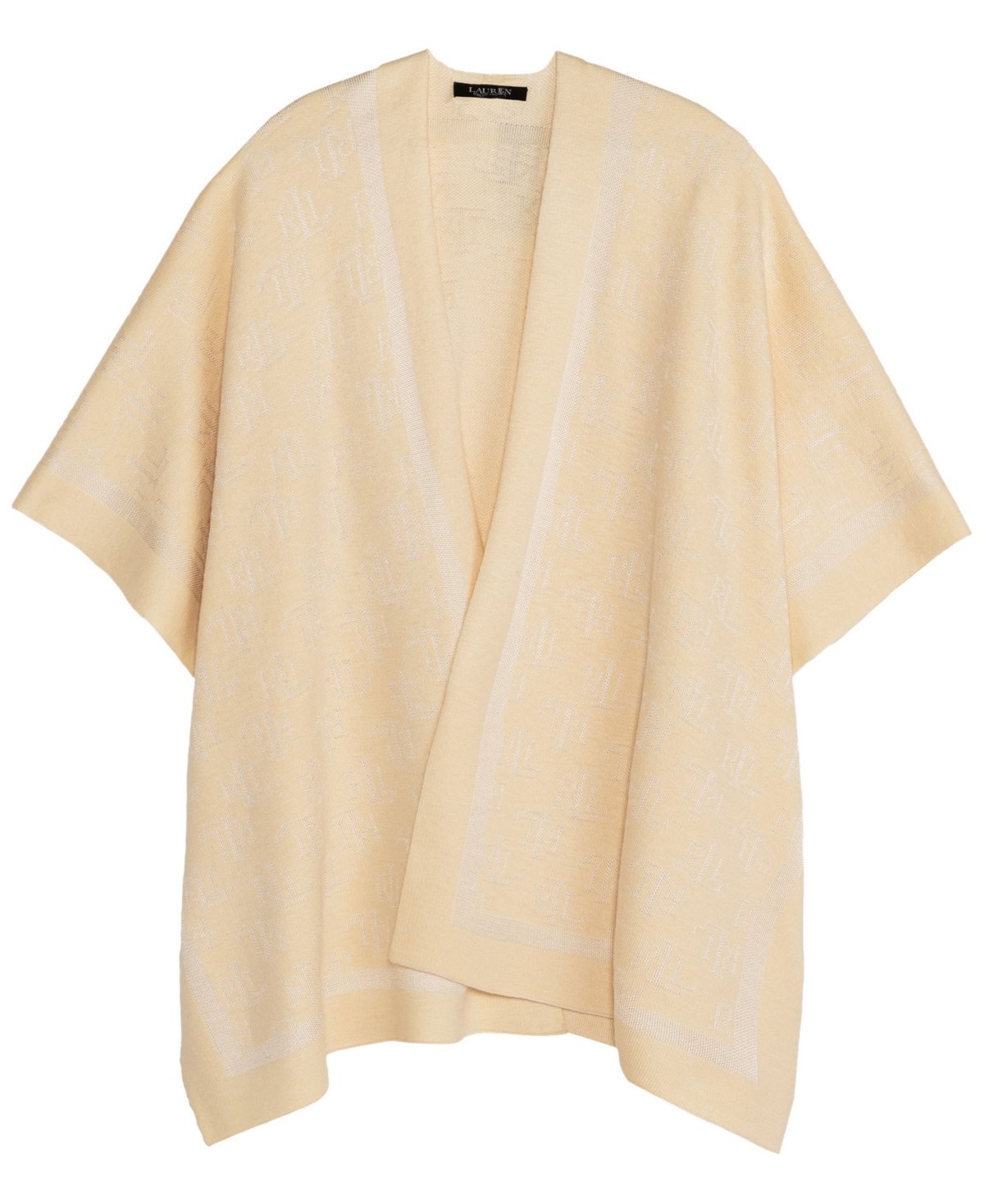 Lauren Ralph Lauren Matte Shine Logo Ruana In Cream | ModeSens