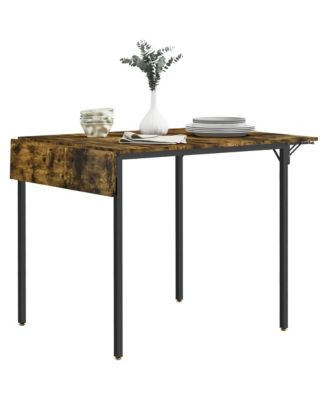 Simplie Fun Industrial Folding Dining Table for 2 to 4, Space Saving ...