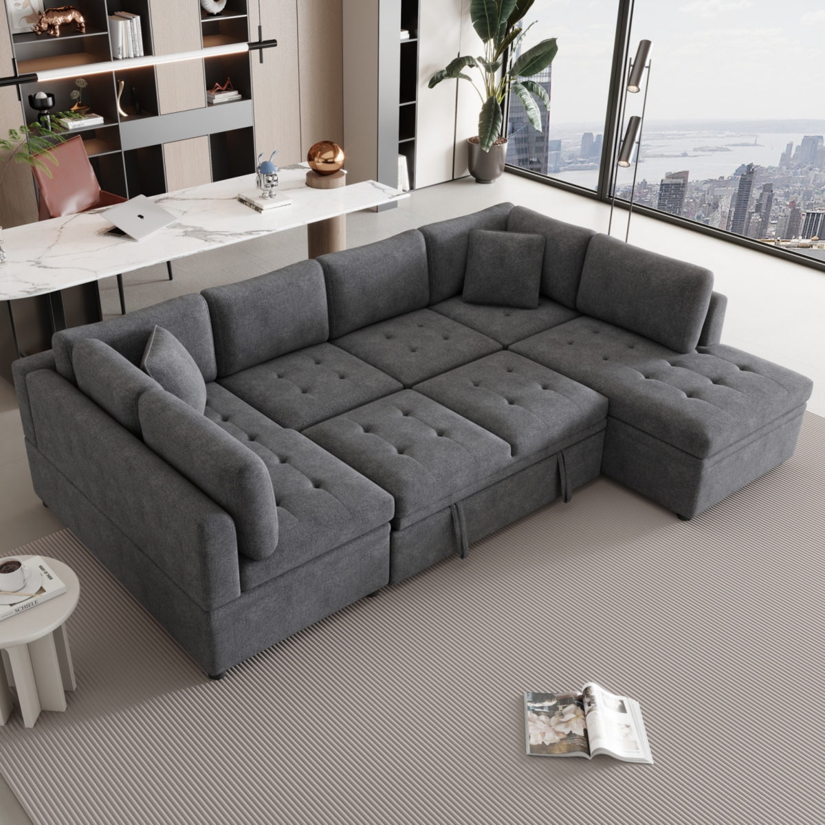 Click here for Simplie Fun 117.3 Oversized Sectional Sofa U- shap... prices