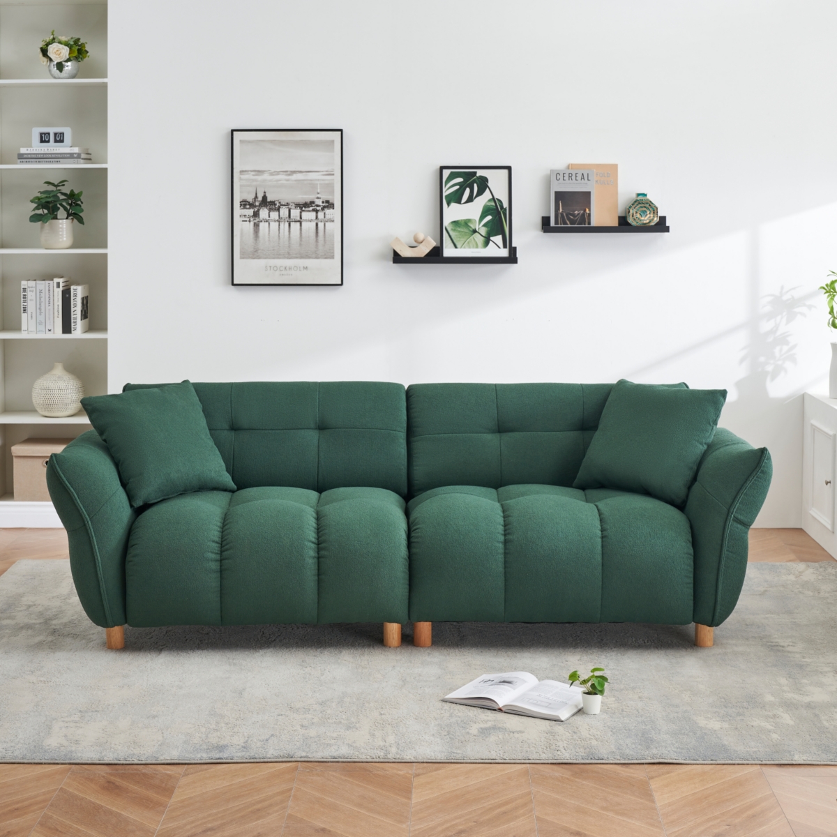 Click here for 93.70 inches long  Teddy Sofa Fabric  with two mat... prices