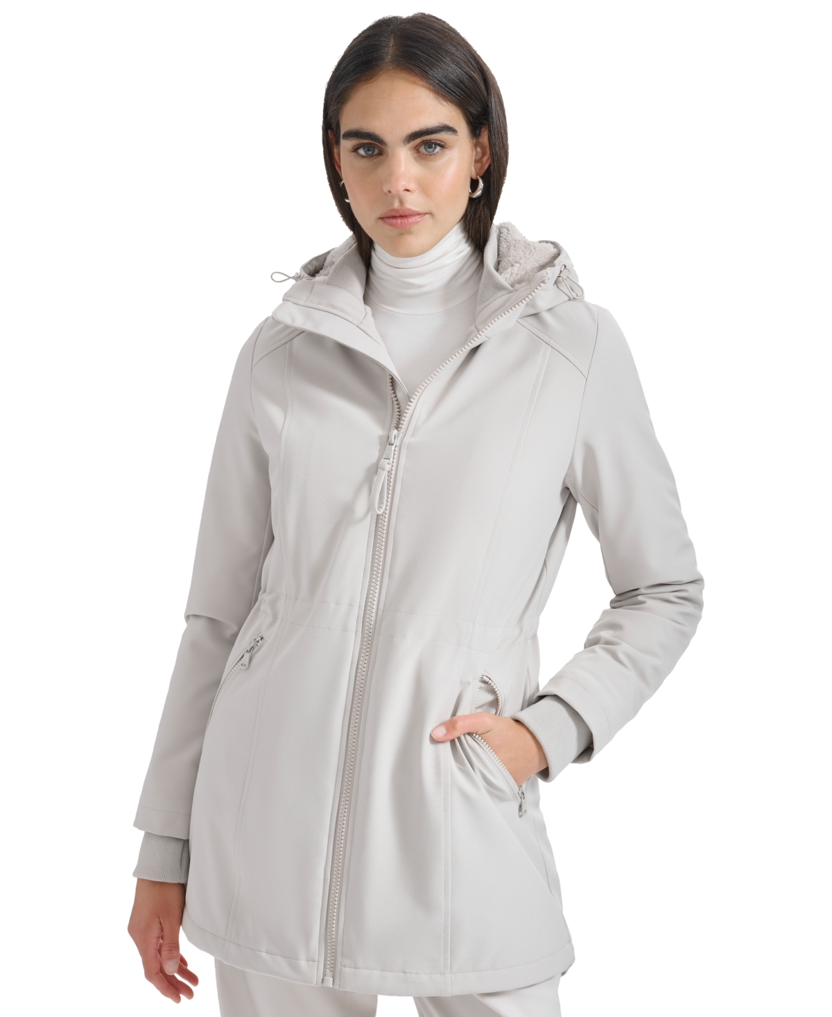 Click here for Calvin Klein Womens Hooded Faux-Fur-Lined Anorak R... prices
