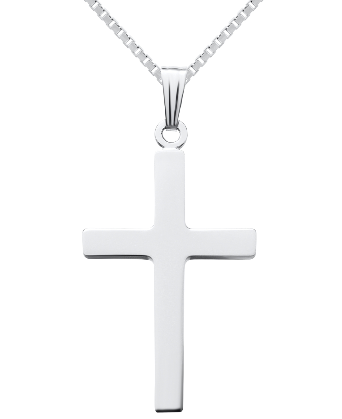 Click here for Classic Polished Cross 18 Pendant Necklace in Ster... prices
