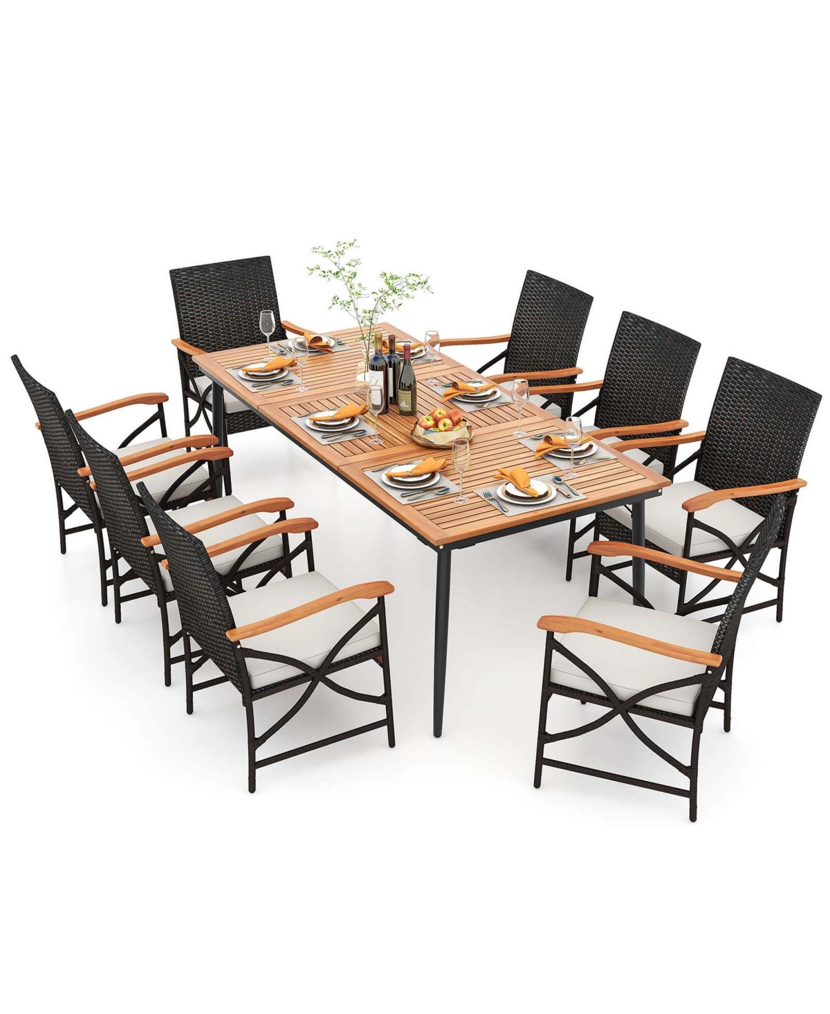 Click here for Costway 9 Pcs Patio Dining Set with 1.9 Umbrella H... prices