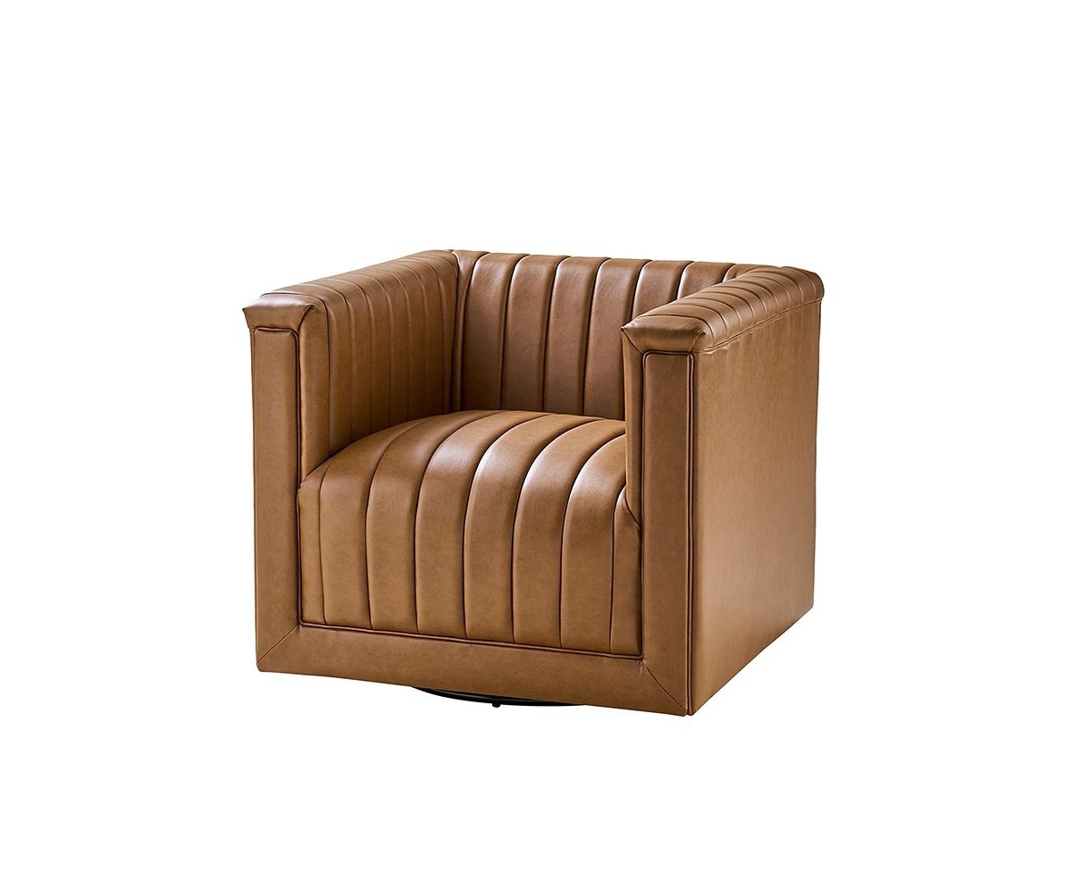 Click here for Rosana Modern Upholstered Swivel Chair - Camel prices