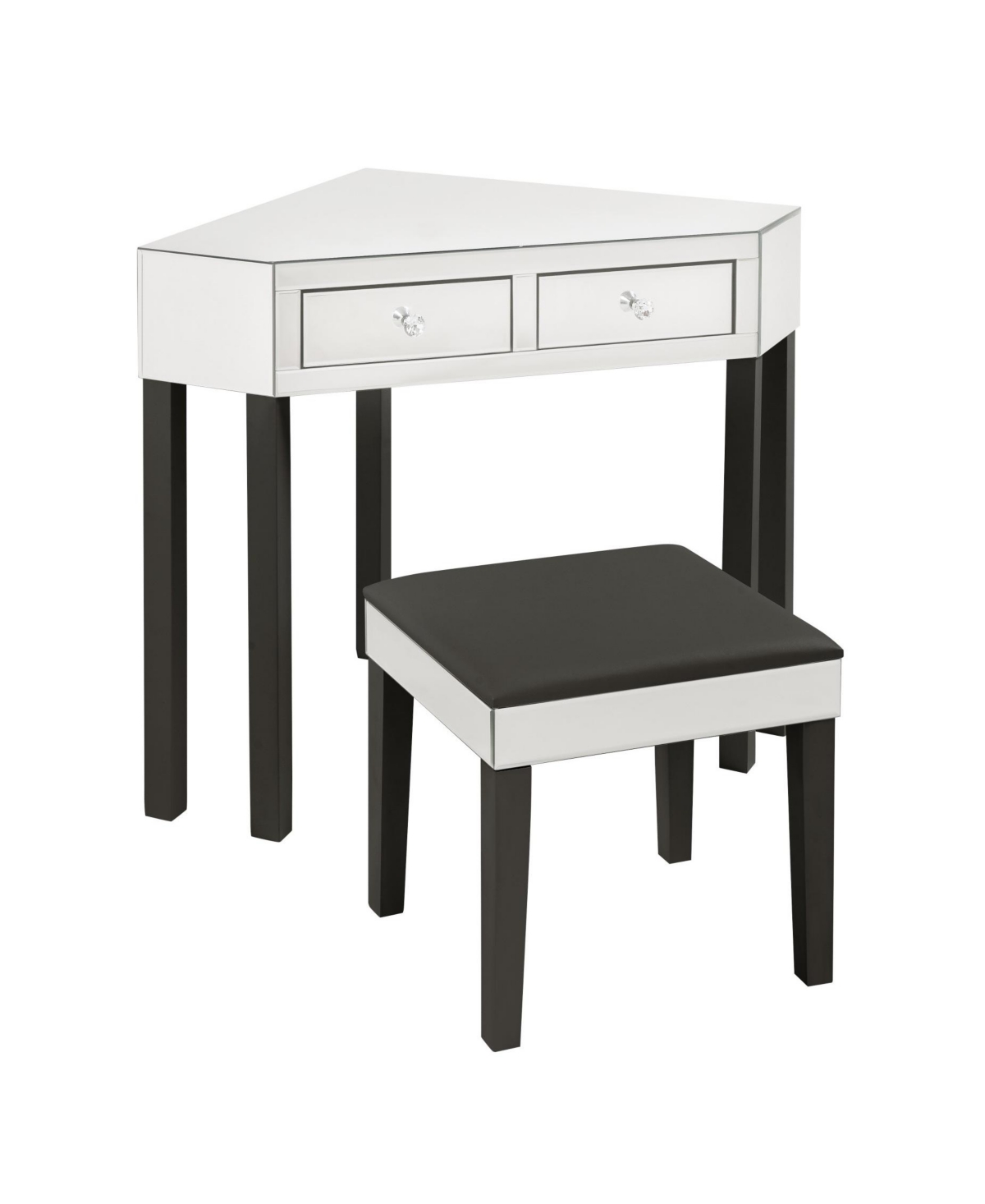Click here for Inspired Home Ross Mirrored Corner Makeup Vanity T... prices