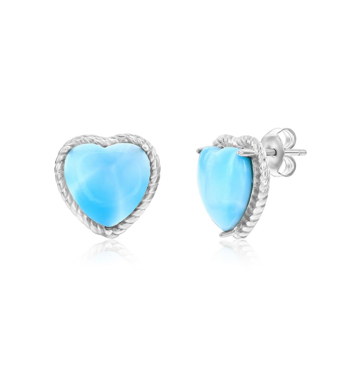 Click here for Caribbean Treasures Sterling Silver  Larimar Heart... prices