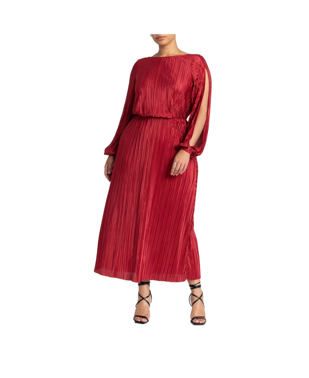 Click here for Eloquii Womens Plus Size Plisse Open Sleeve Dress... prices