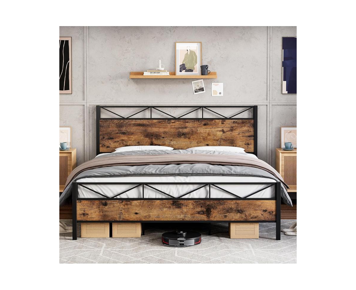 Click here for gaomon King Size Bed Frame with Wood Headboard  Me... prices