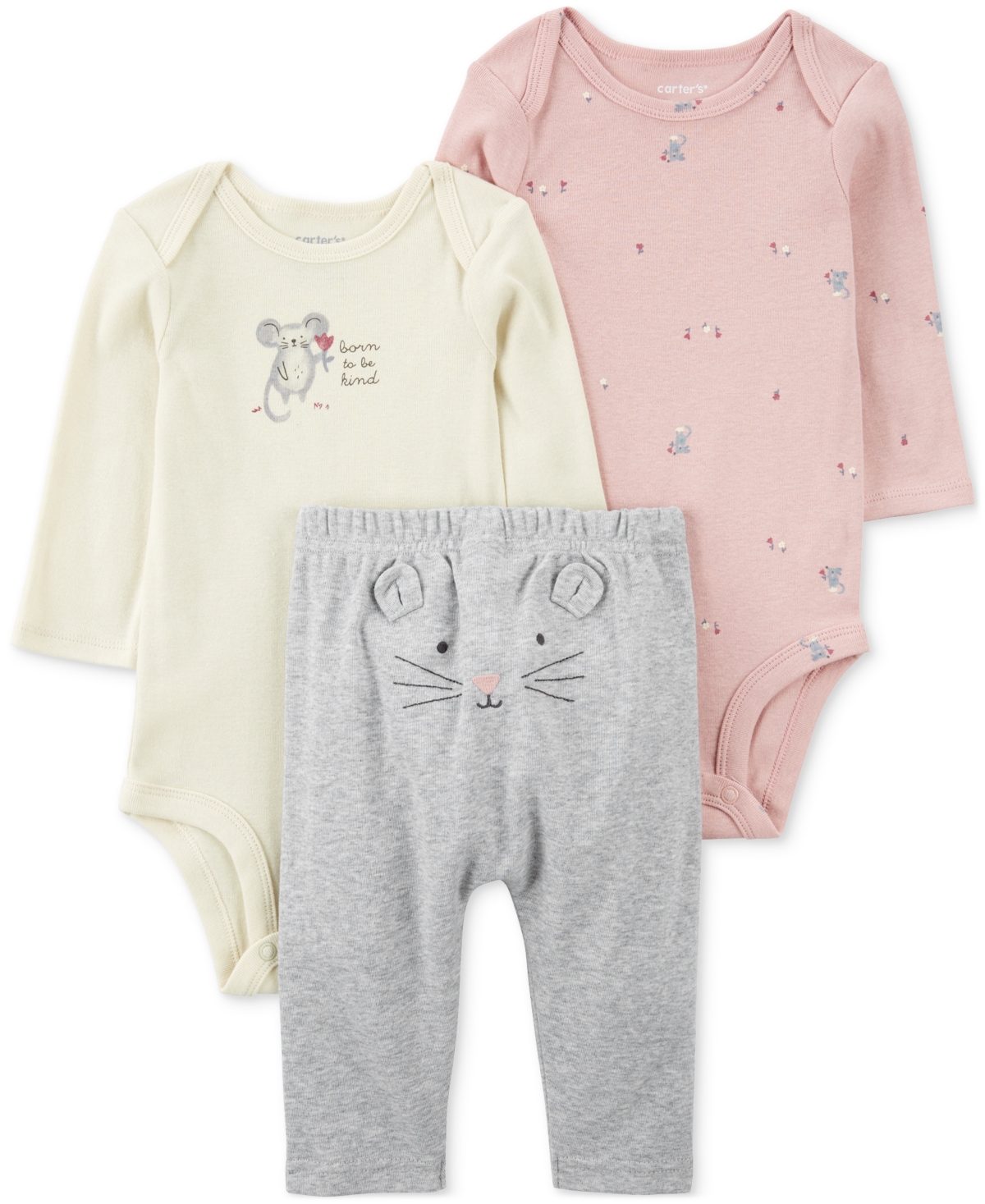 Click here for Carters Baby Girls Mouse Bodysuits & Pants  3 Pc.... prices