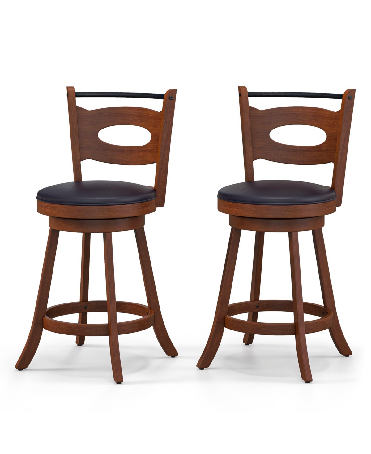 Click here for Sugift 2 Pieces 24 inch Swivel Bar Stools with Cur... prices