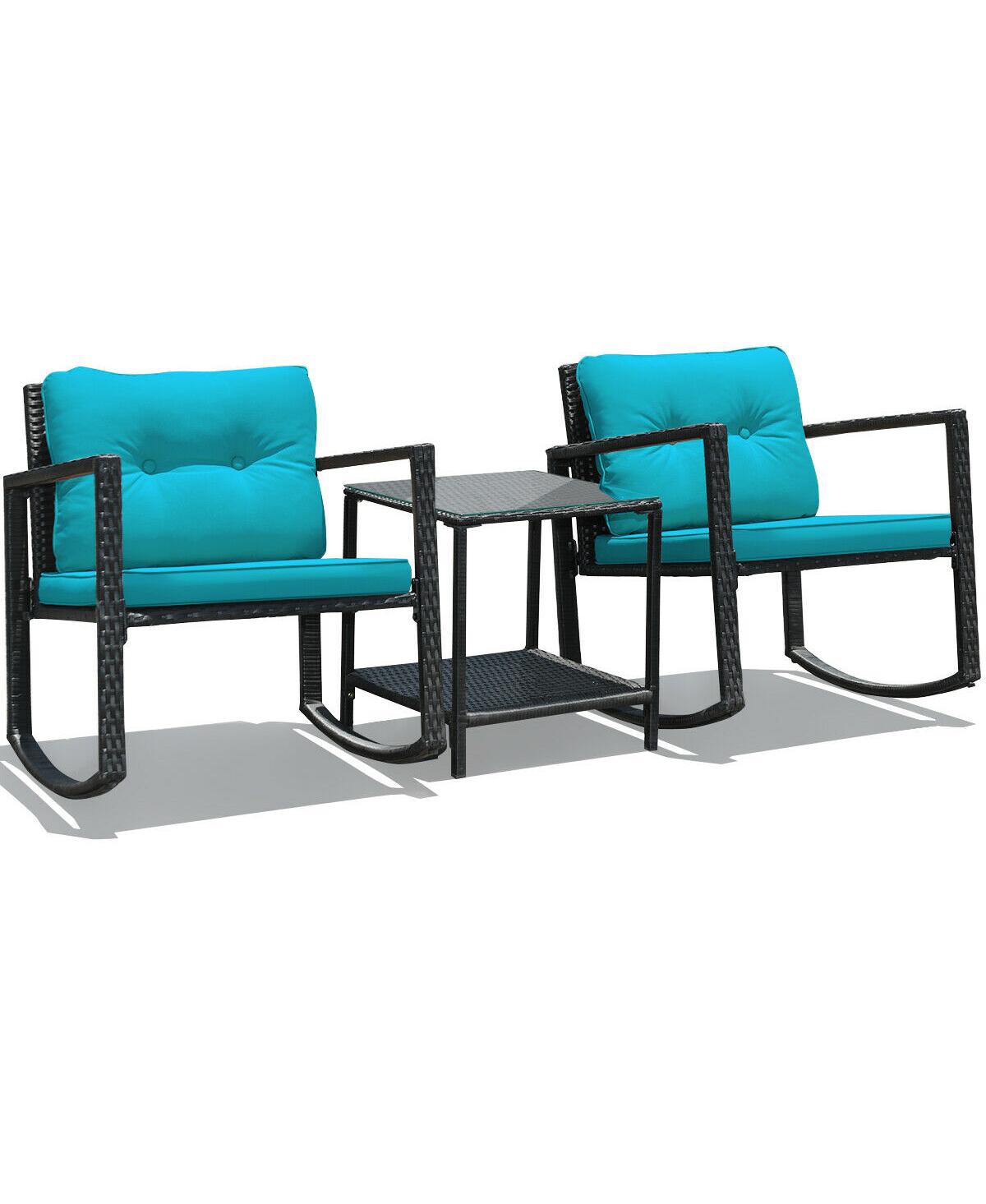 Click here for Sugift 3 Pieces Cushioned Patio Rattan Set with Ro... prices