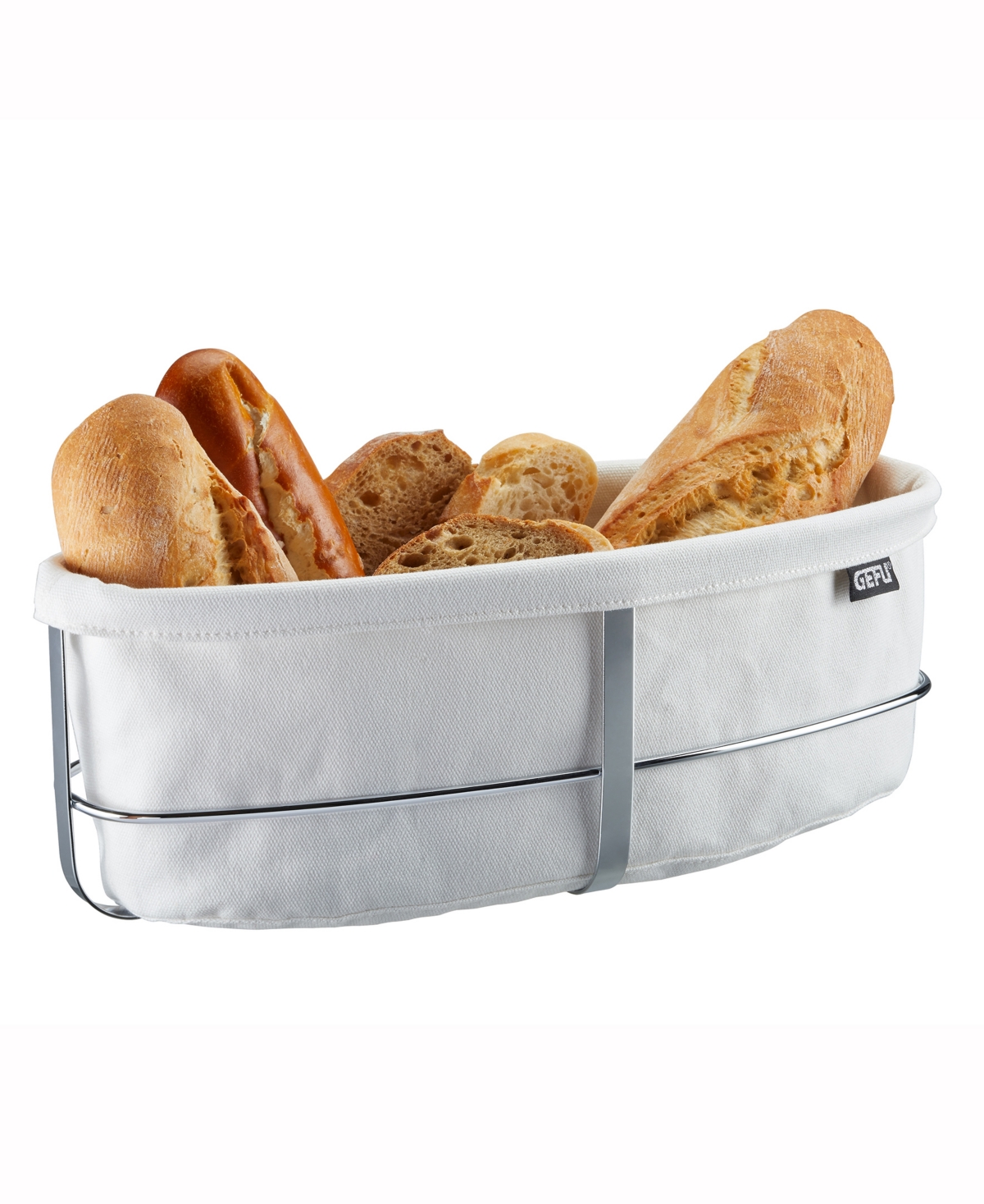 Click here for Gefu Stainless Steel Oval Bread Basket - White prices