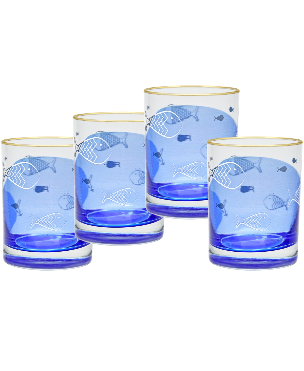 Click here for Culver Double Old-Fashioned Glass  Set of 4 - Blue prices
