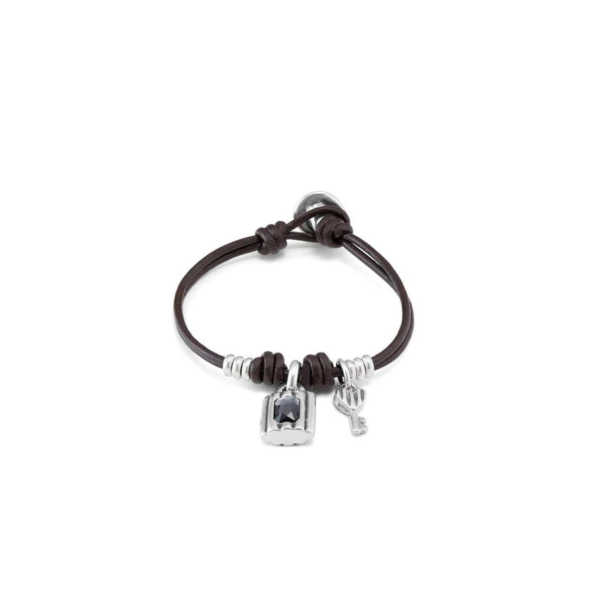 Click here for UNOde50 Sterling Silver Padlock and Key Charms Lea... prices
