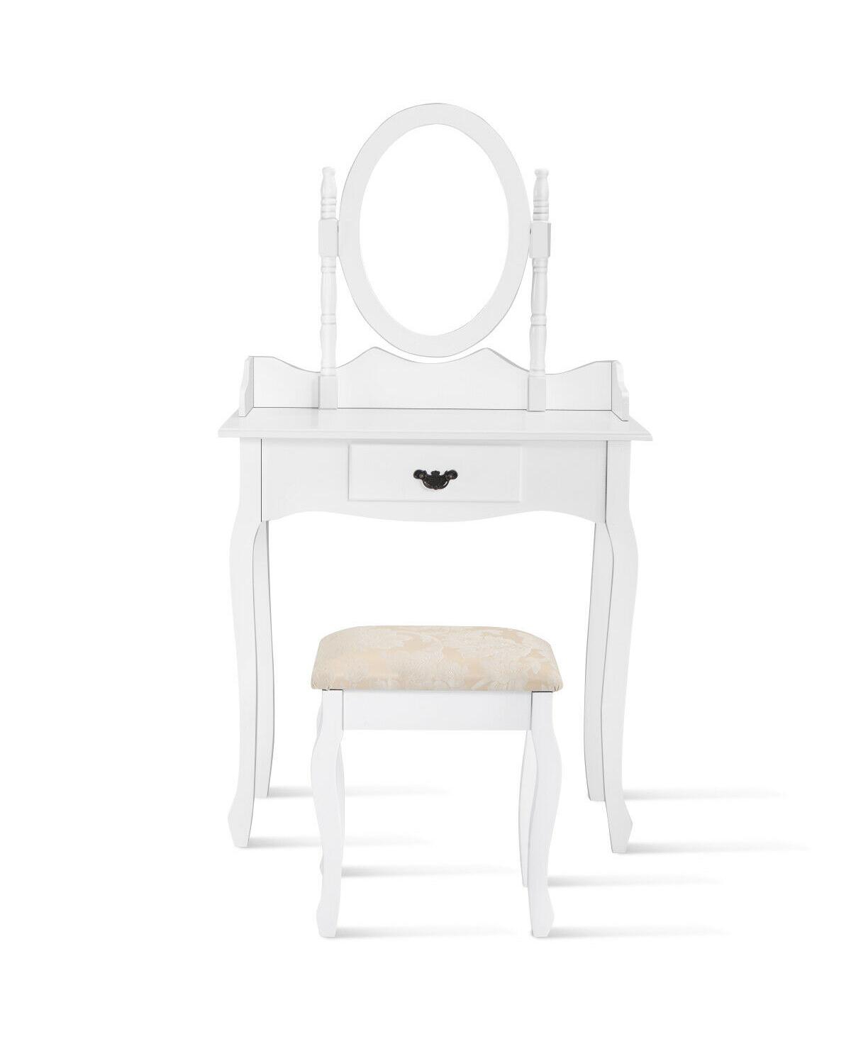 Click here for Sugift Wooden Vanity Table Set with Oval Mirror an... prices