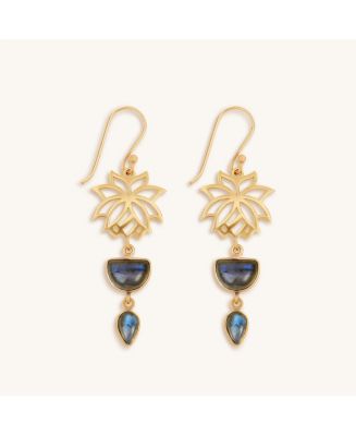 Karma and Luck Subtle Movement - Gold Lotus Labradorite Earrings - Macy's