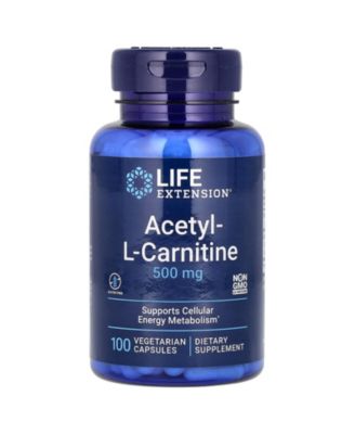 Life Extension Acetyl-L-Carnitine 500 mg - 100 Vegetarian Capsules - Macy's