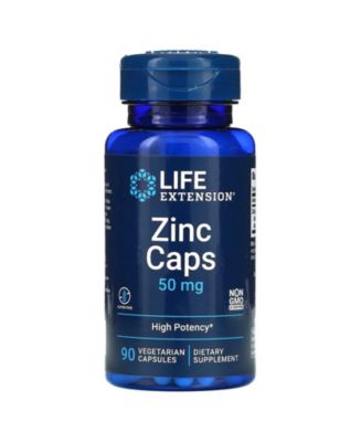 Life Extension Zinc Caps High Potency 50 mg - 90 Vegetarian Capsules ...