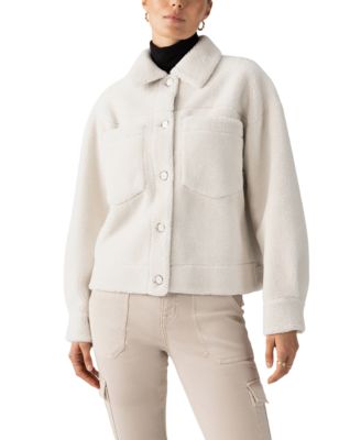 Sanctuary Women's Cozy Button-Front Sherpa Shacket - Macy's