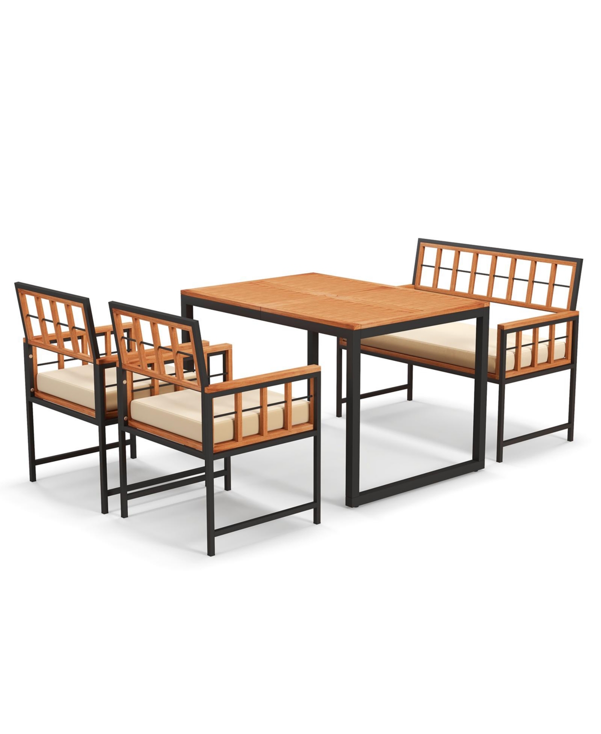 Click here for Givimo 4 Pieces Acacia Wood Patio Dining Set with... prices