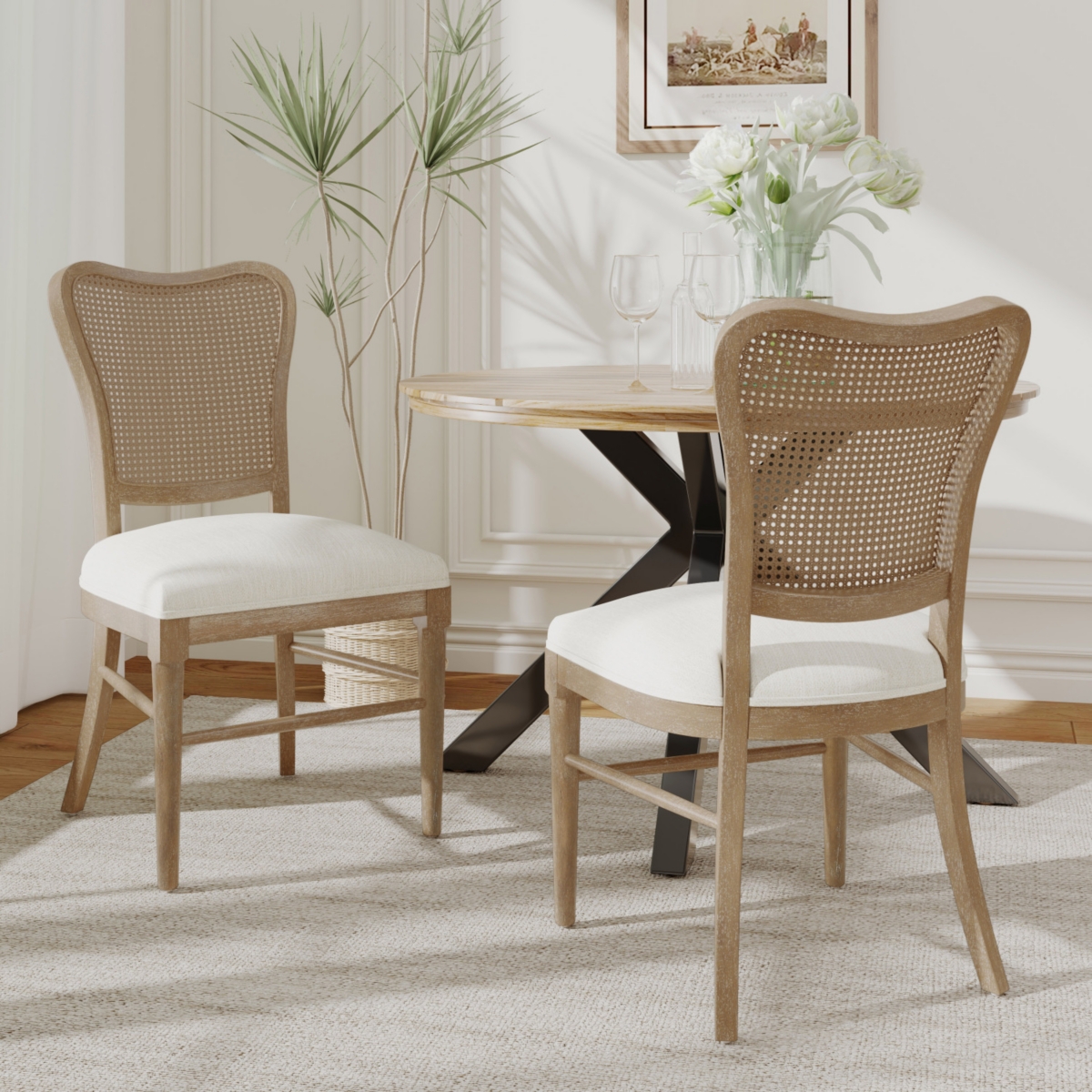 Click here for Vintage Rattan Dining Chair: Retro Charm  Premium... prices