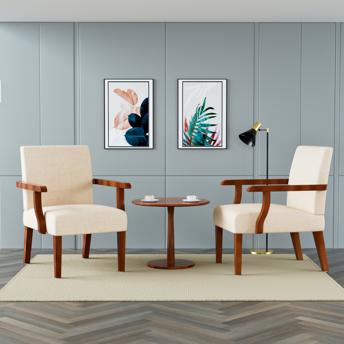 Click here for Streamdale Furniture Fabric Accent Arm Chair Set o... prices