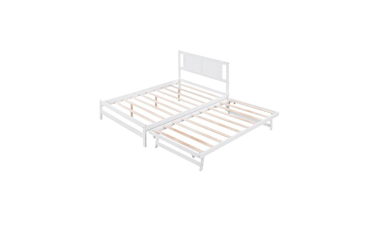 Click here for Slickblue Platform Bed with Adjustable Trundle for... prices