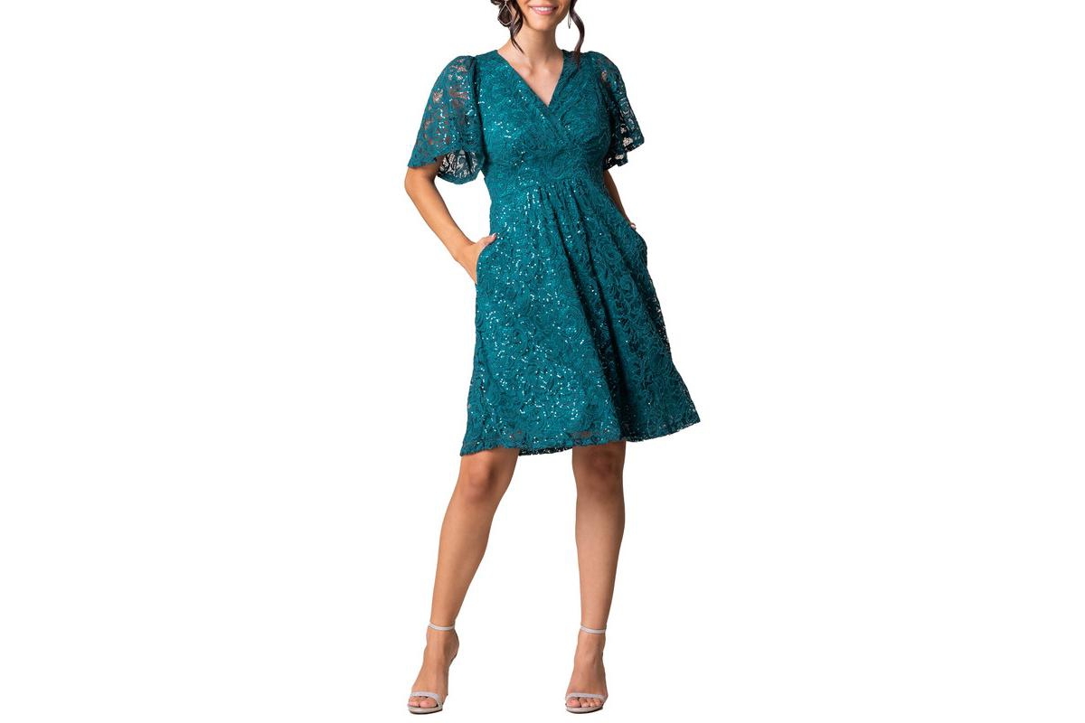 Click here for Kiyonna Womens Starry Sequin Lace V-Neck Cocktail... prices