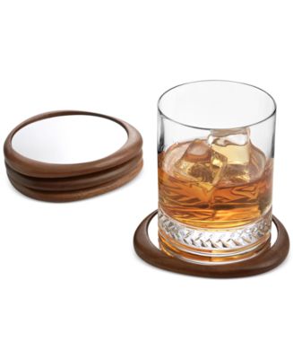 Nambé Wood & Stainless Steel 4-Pc. Drink Coasters, Created for Macy's ...