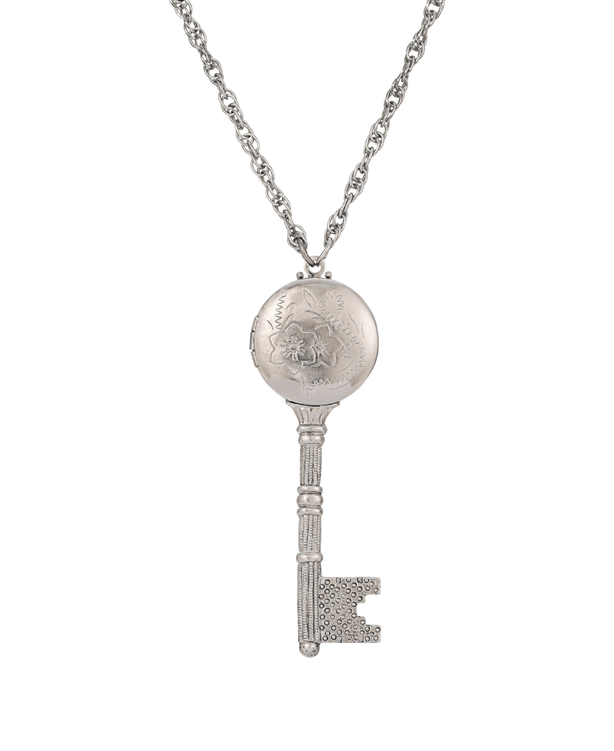 Click here for 2028 Key Locket Pendant Necklace - Gray prices