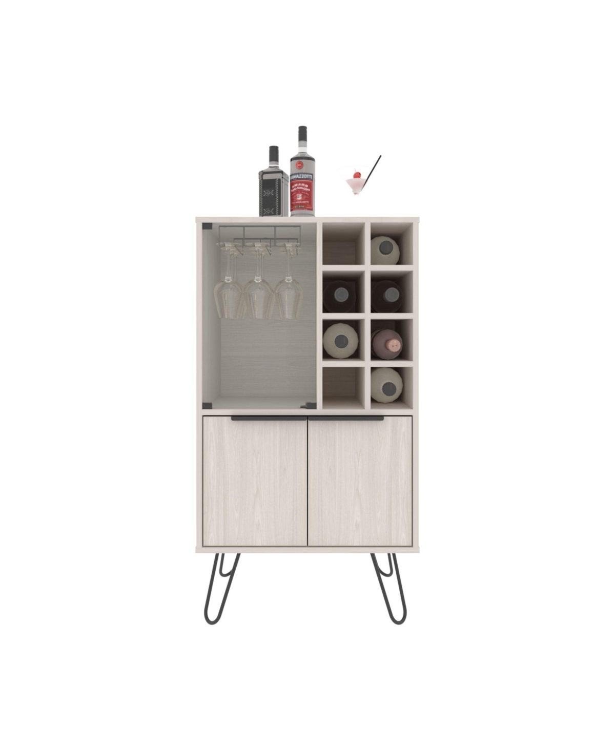 Click here for Lutak Bar Cabinet with 2 Doors  9 Shelves  and 1 G... prices