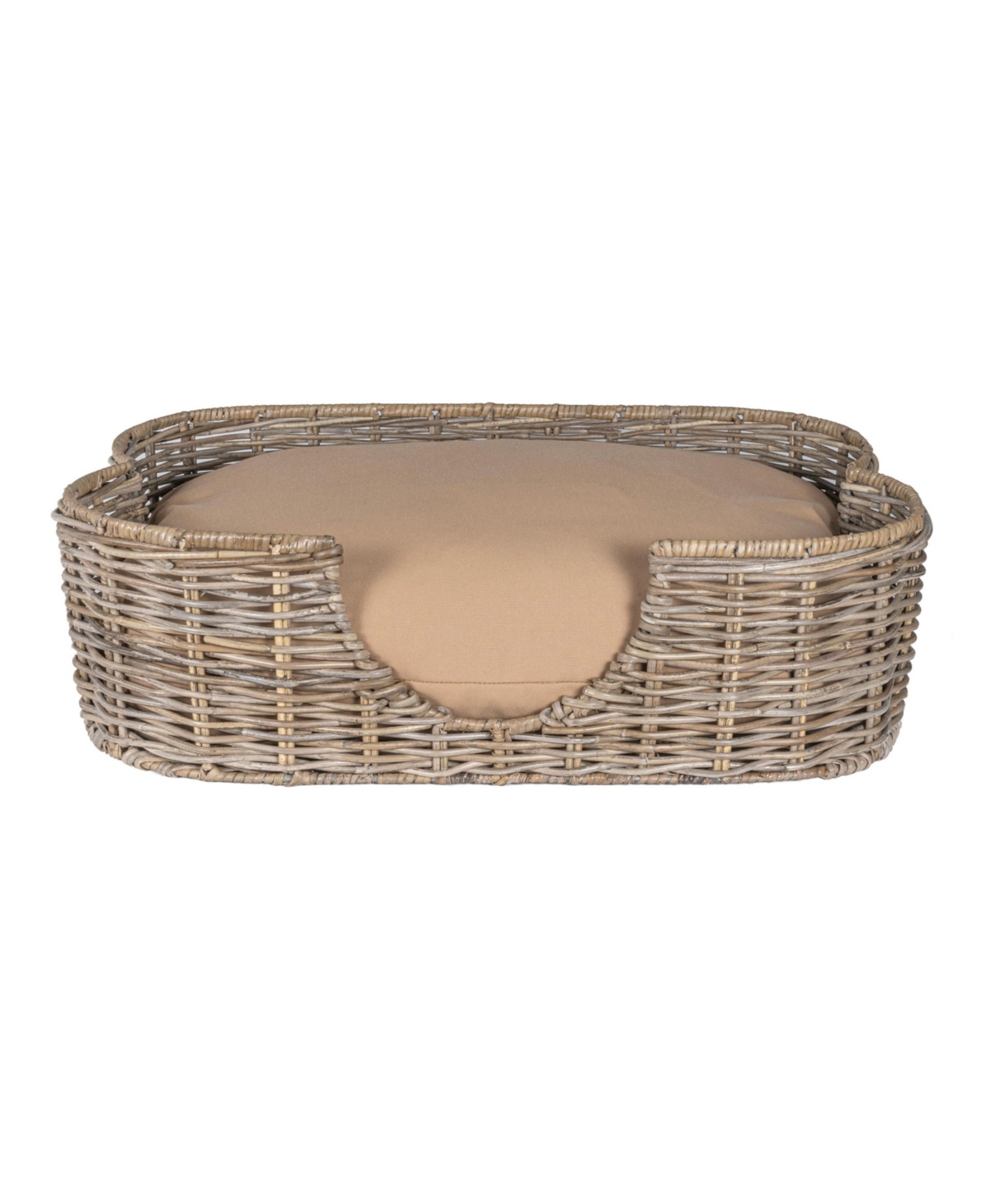 Click here for Scallop Tropical Handwoven Rattan Pet Bed with Mac... prices
