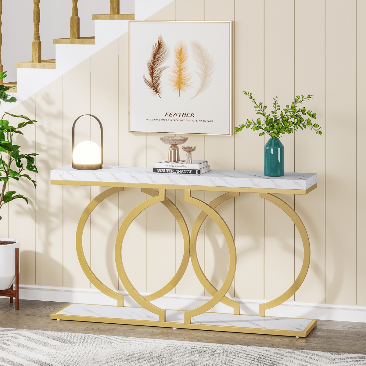 Click here for Tribesigns 55 inch Faux Marble Entryway Table Narr... prices