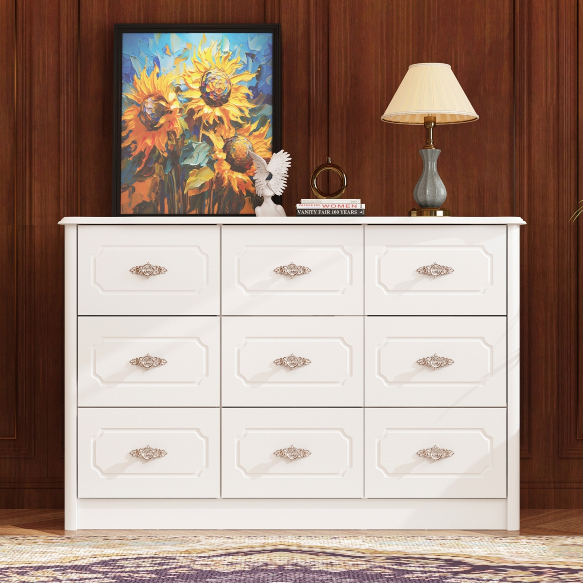 Click here for Homsee 9-Drawer White Wood Dresser Storage Dresser... prices