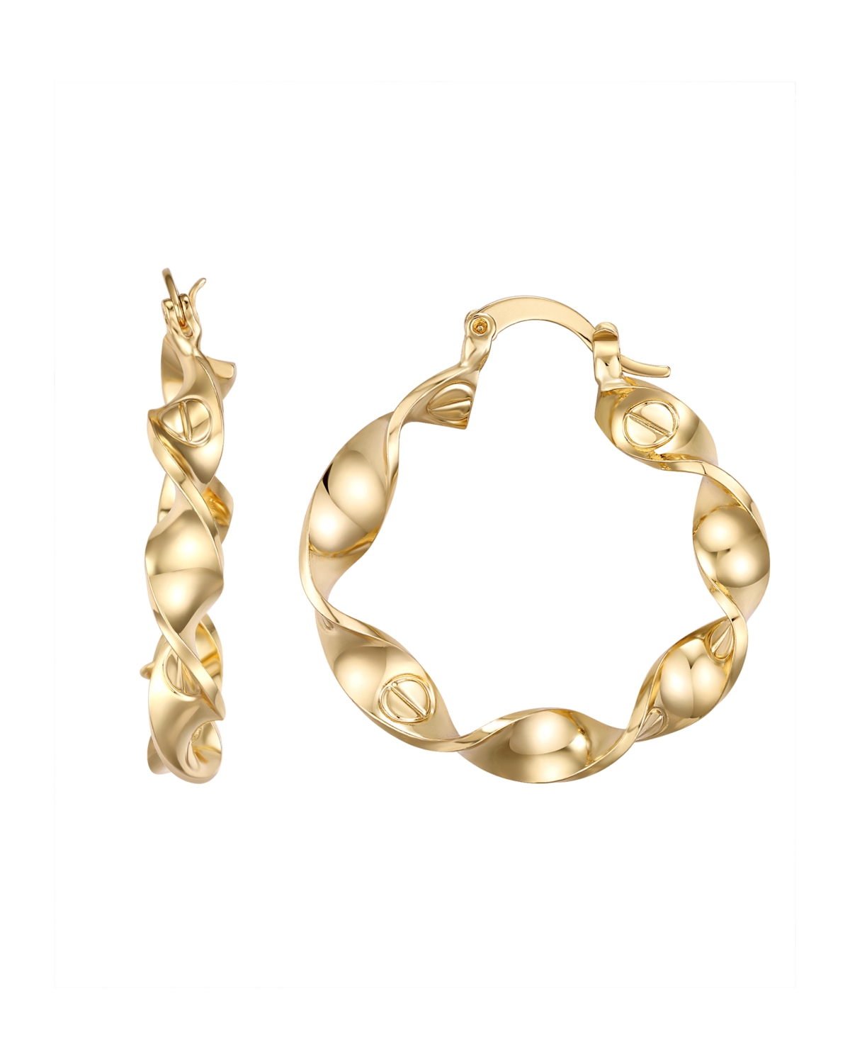 Click here for Macys Gold-Plated Swirl Hoop Earrings - Gold prices