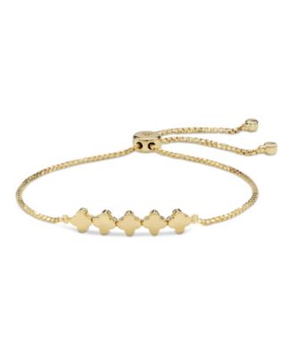 DEVATA Clover Box Chain Slider Bolo Bracelet in 14K Gold, Fits 6.0 in ...