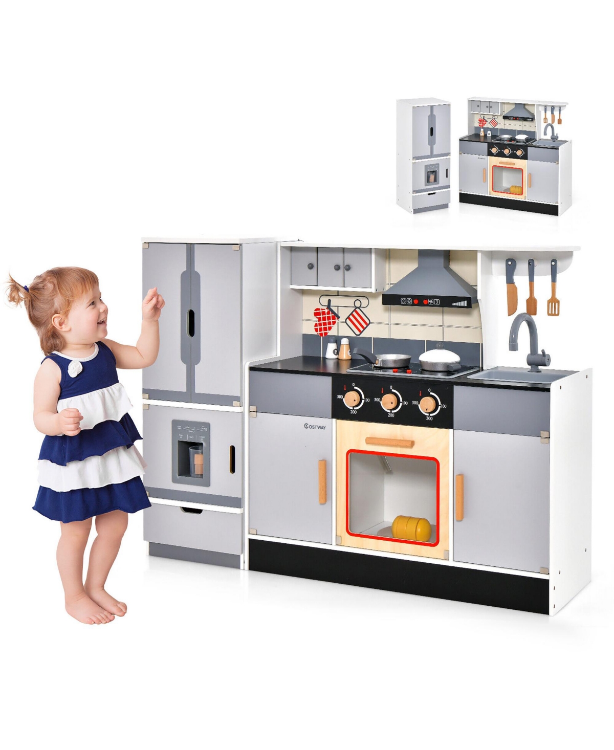 Click here for Gymax Kids Wooden Pretend Play Kitchen Toddlers To... prices